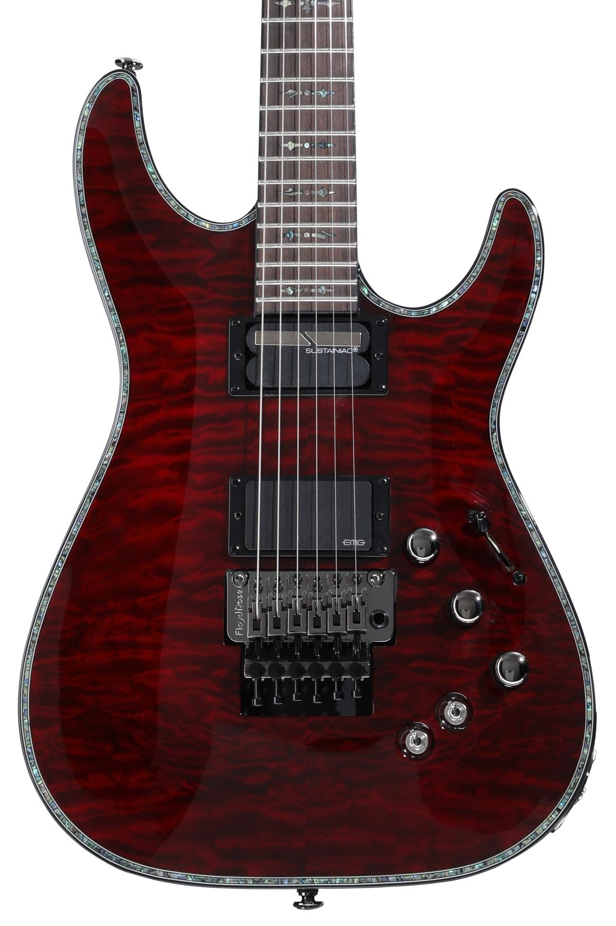 Schecter Hellraiser C-1 with Floyd Rose and Sustainiac - Black Cherry