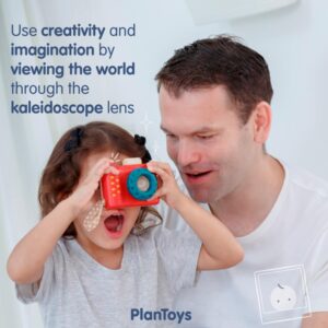 PlanToys My First Camera Toddler Toys with Adjustable Kaleidoscope Lens and Clickable Shutter, Sustainably-Made with Non Toxic Materials for Safe Pretend Play