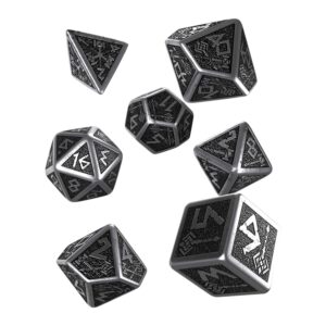 q-workshop metal dwarven 7 polyhedral rpg ornamented dice set