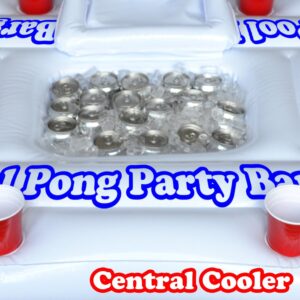 GoPong Original Pool Party Barge Floating Beer Pong Table with Cooler and Cup Holders