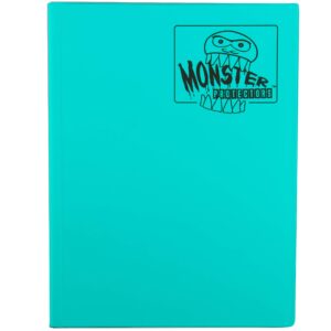 Monster 9 Pocket Trading Card Binder - Matte Teal Album, Anti-Theft & Anti-Drop TCG Protection w Side Loading Padded Pockets, Double Sided, Holds 360 Cards, Sports, Gaming, Kpop, Christmas Gift