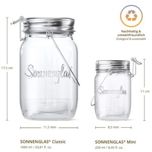 SONNENGLAS Classic 32oz | Original Award-Winning Solar Lantern|Indoor and Outdoor | With USB Charging l Glass and Stainless Steel | Decorate Inside | Fair Trade from South Africa