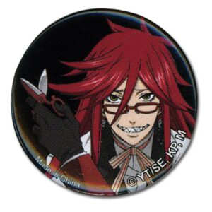 great eastern entertainment black butler grell with scissors button, 1.25"