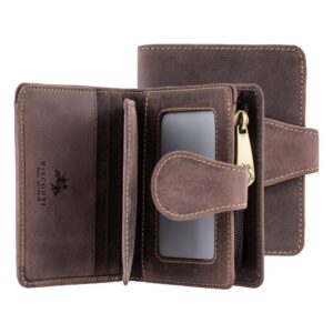 Visconti Hunter 715 Mens Bifold Wallet with Zippered Coin Purse in Oil Leather (Brown)