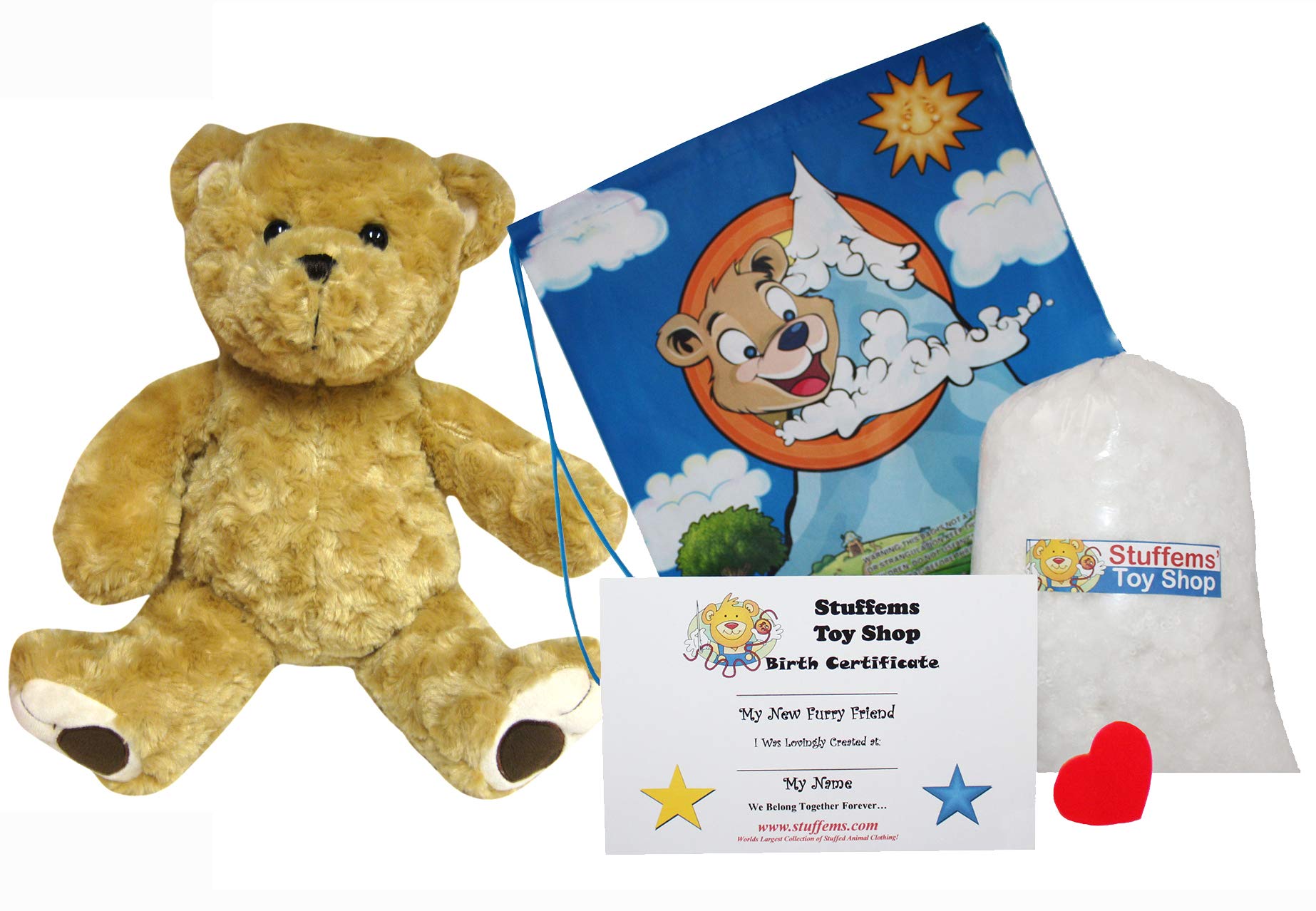 Make Your Own Stuffed Animal 16" "Twist Bear No Sew - Kit with Cute Backpack!