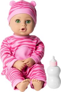 adora play time babies collection, 13" baby doll with doll clothes and accesories, made with sweet baby powder scent, and gentletouch vinyl body, birthday gift for ages 1+ - baby pink