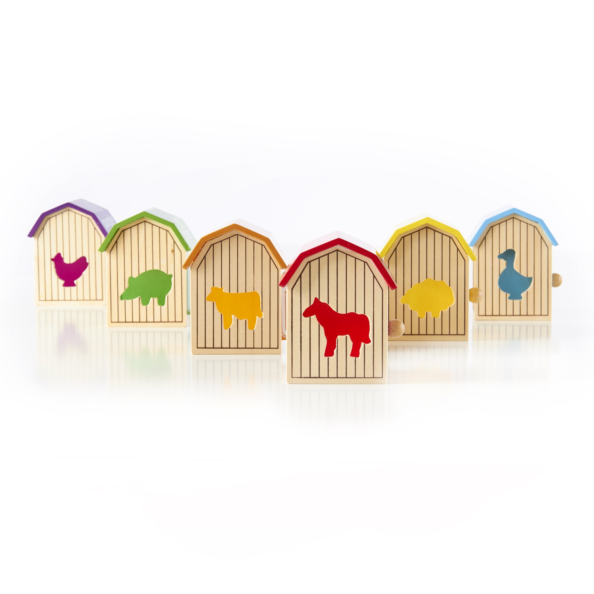 Guidecraft Barnyard Activity Boxes -21 Colorful Animal Blocks, Kids Preschool Learning and Development Toy