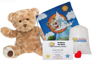 make your own stuffed animal 16" "twist bear no sew - kit with cute backpack!