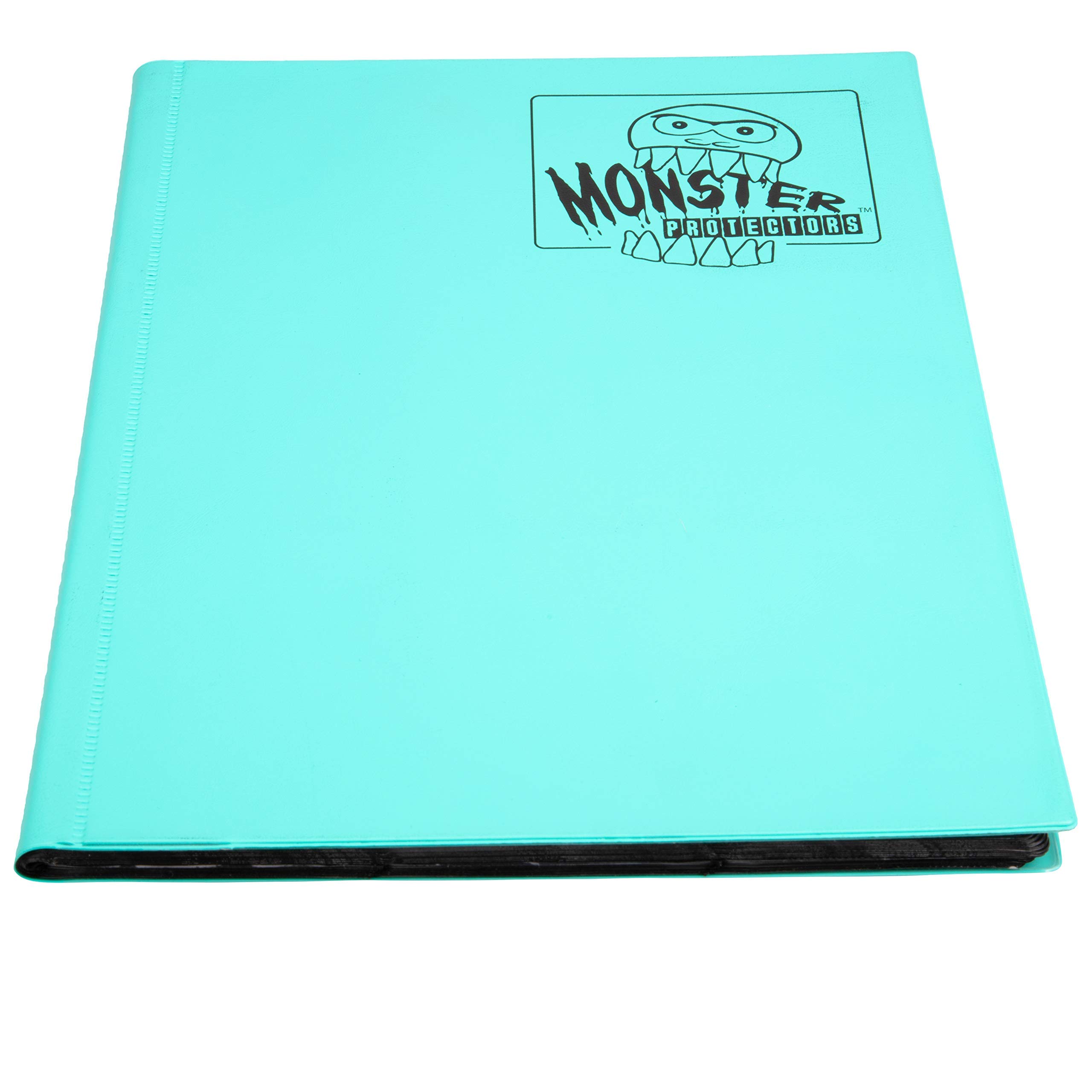 Monster 9 Pocket Trading Card Binder - Matte Teal Album, Anti-Theft & Anti-Drop TCG Protection w Side Loading Padded Pockets, Double Sided, Holds 360 Cards, Sports, Gaming, Kpop, Christmas Gift