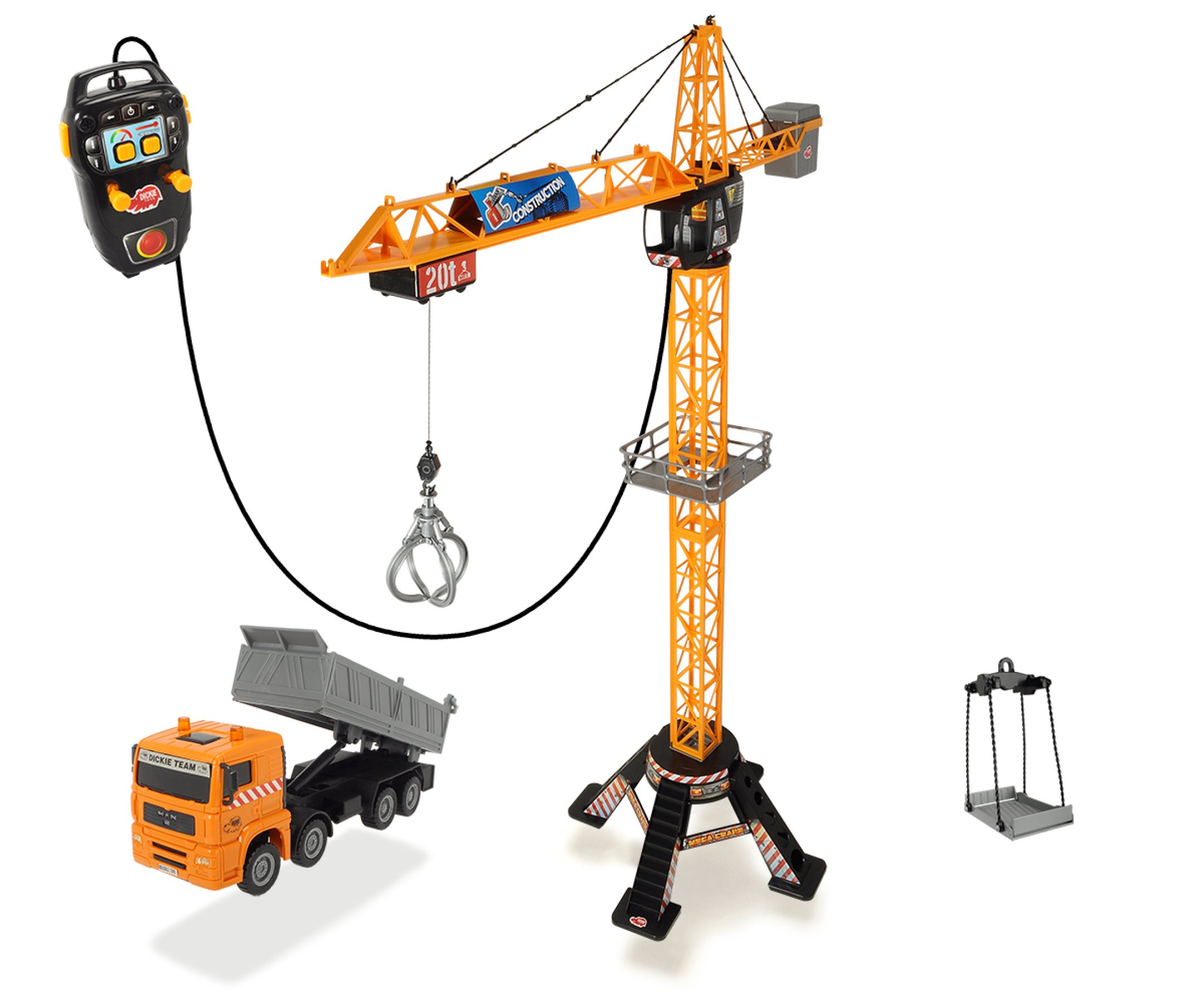 Dickie Toys 48" Mega Crane and Truck Vehicle and Playset