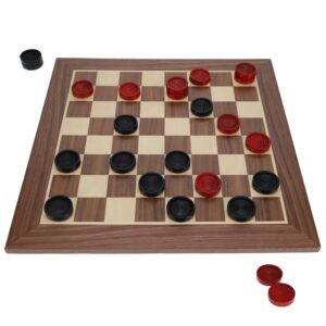 we games old school red and black wooden checkers set -12 in.