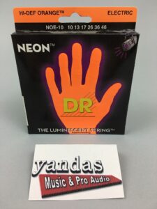 dr strings hi-def neon orange coated medium 7-string electric guitar strings (10-56)