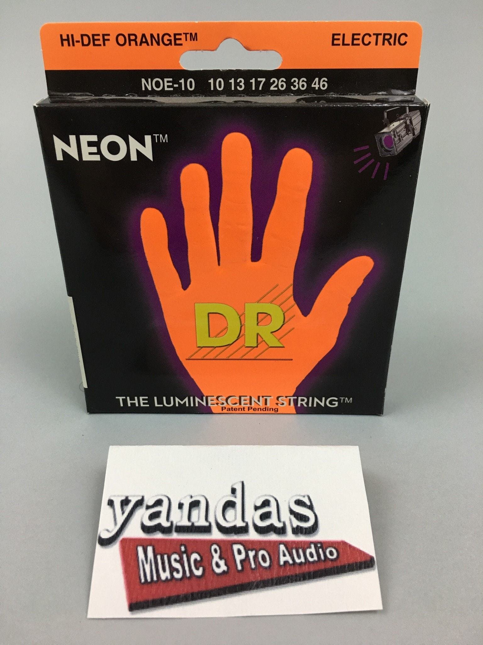 DR Strings Hi-Def NEON Orange Coated Medium 7-String Electric Guitar Strings (10-56)