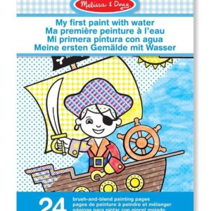 Melissa & Doug My First Paint with Water Kids' Art Pad with Paintbrush - Pirates, Space, Construction, and More