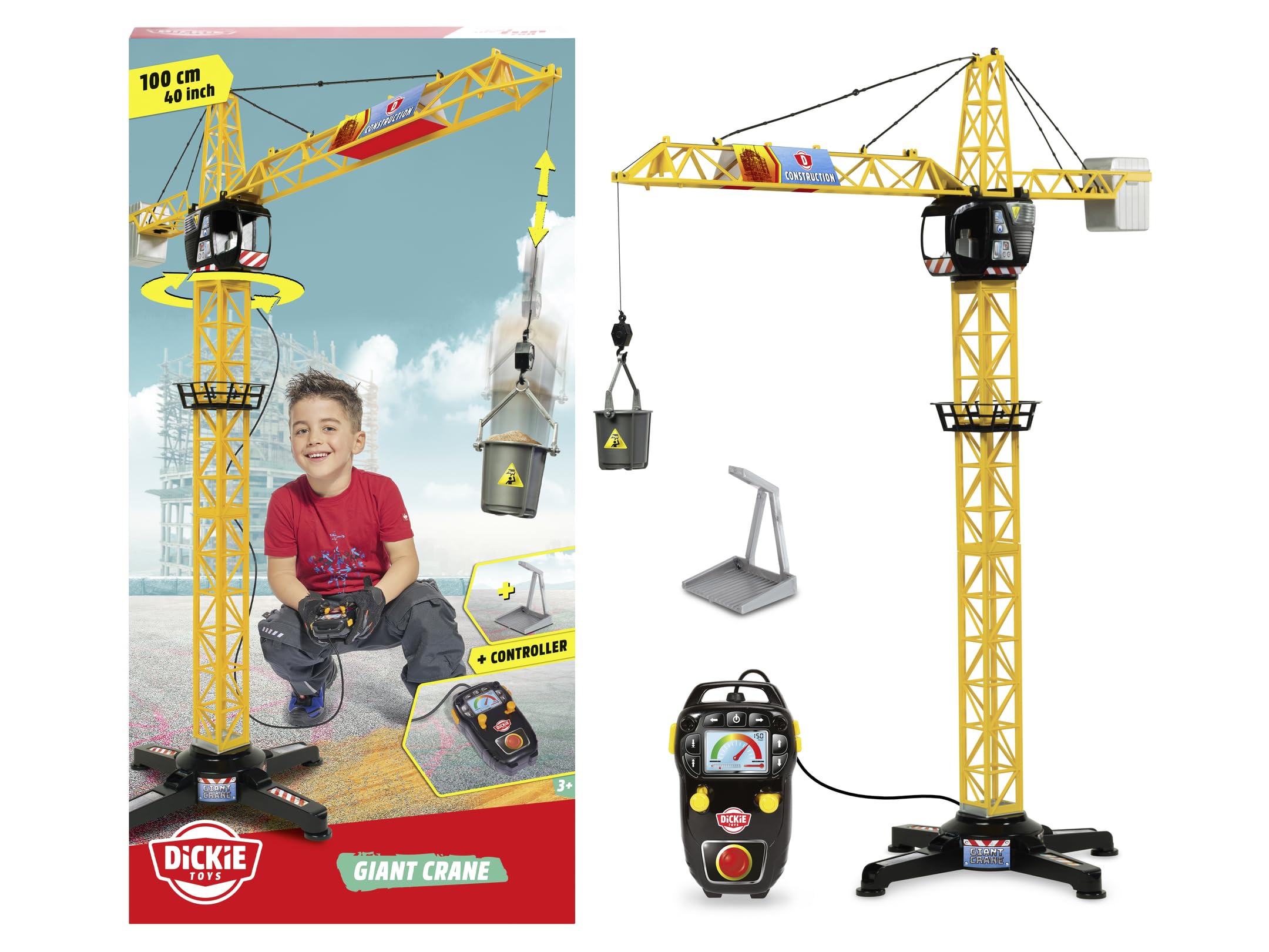 Dickie Toys 40" Giant Crane Playset , Yellow