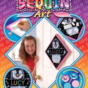 Sequin Art My Name, Penguin, Personalized Name Sparkling Arts and Crafts Picture Kit, Creative Crafts