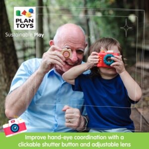 PlanToys My First Camera Toddler Toys with Adjustable Kaleidoscope Lens and Clickable Shutter, Sustainably-Made with Non Toxic Materials for Safe Pretend Play