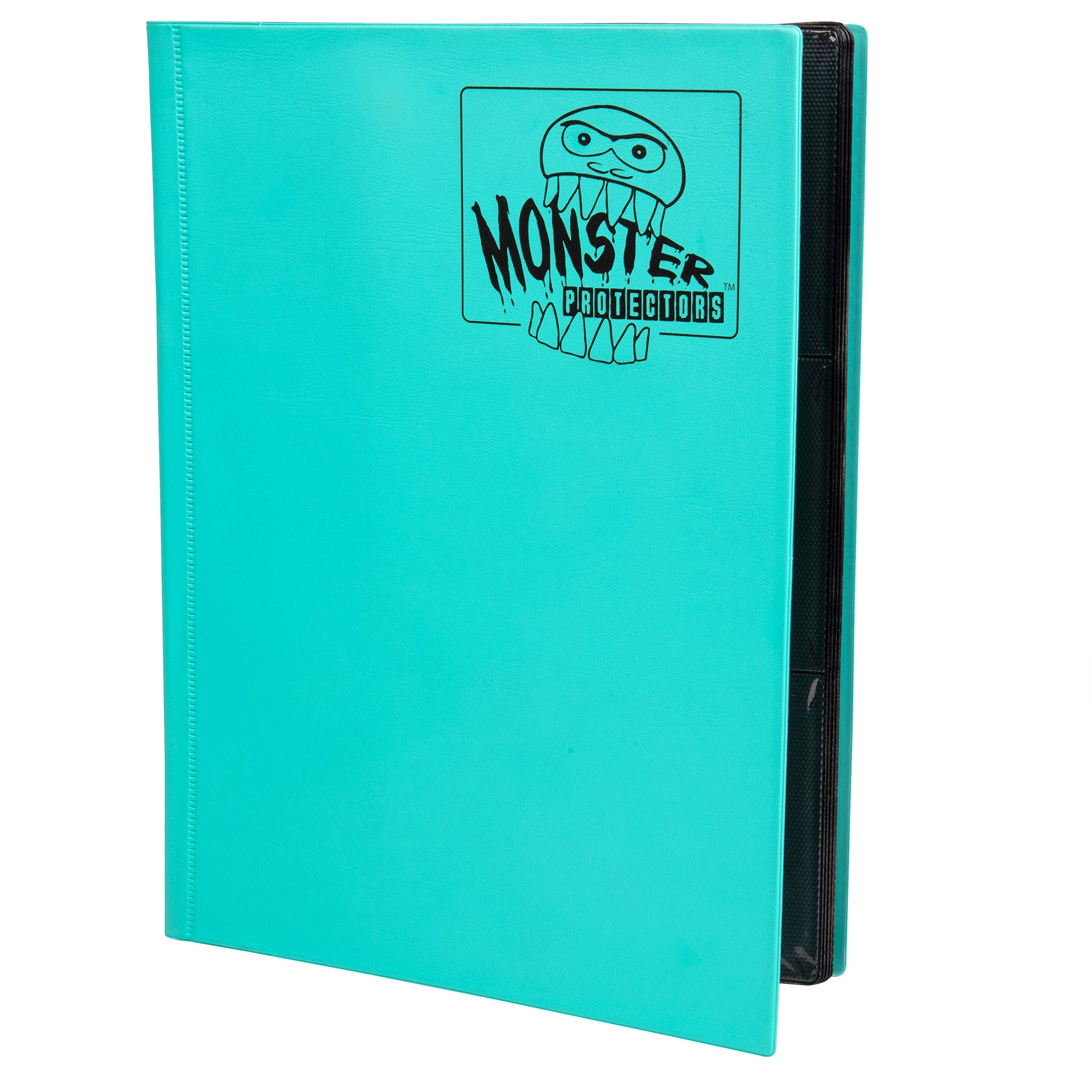 Monster 9 Pocket Trading Card Binder - Matte Teal Album, Anti-Theft & Anti-Drop TCG Protection w Side Loading Padded Pockets, Double Sided, Holds 360 Cards, Sports, Gaming, Kpop, Christmas Gift