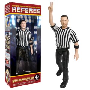 three counting and talking wrestling referee action figure