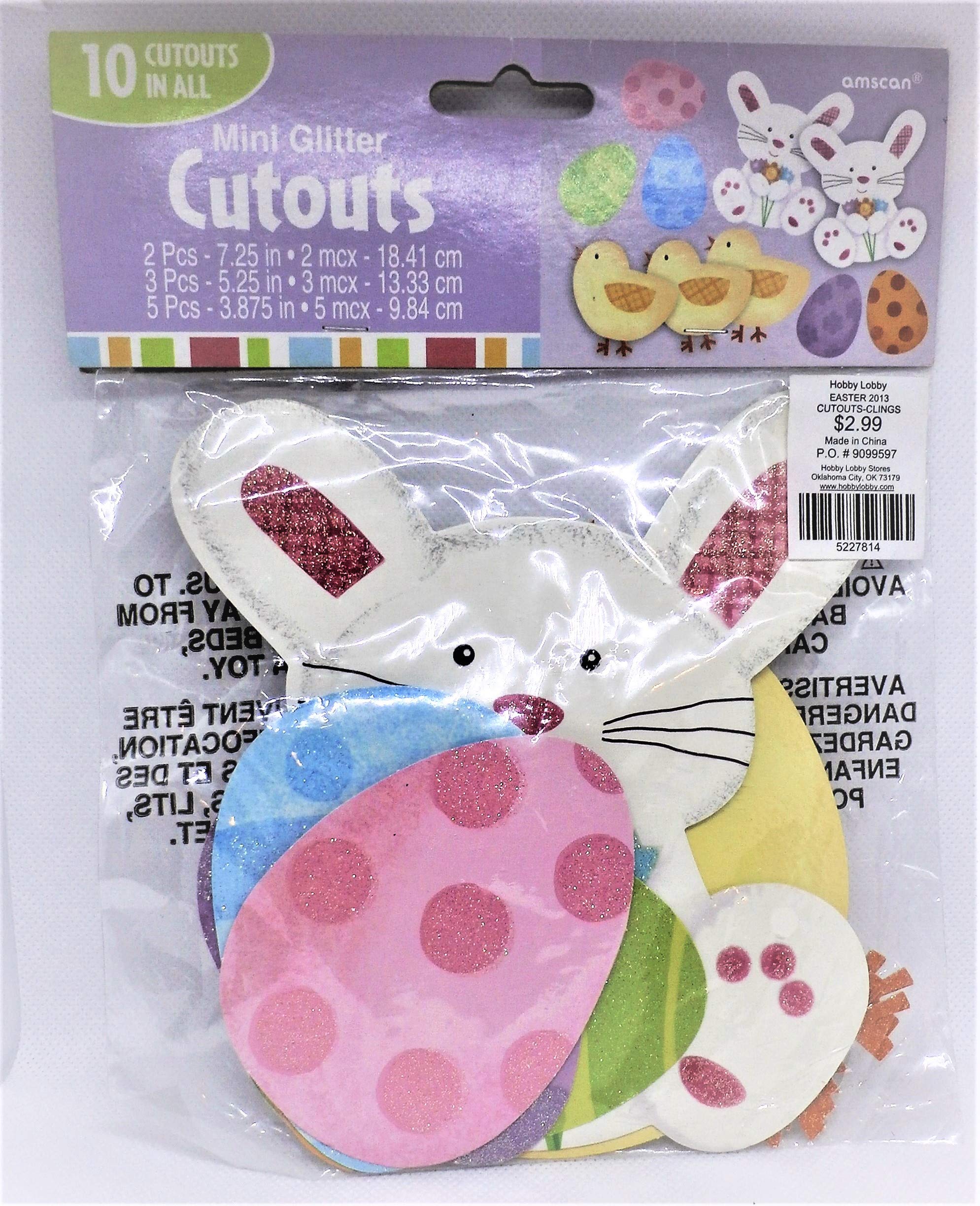 Easter Mini Glitter Cutout Assortment (10 Pack)