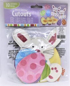 easter mini glitter cutout assortment (10 pack)