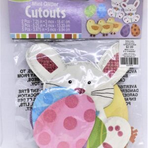 Easter Mini Glitter Cutout Assortment (10 Pack)