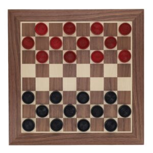 WE Games Old School Red and Black Wooden Checkers Set -12 in.