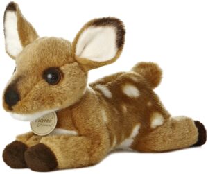 aurora® realistic miyoni® fawn stuffed animal - lifelike detail - cherished companionship - brown 8 inches