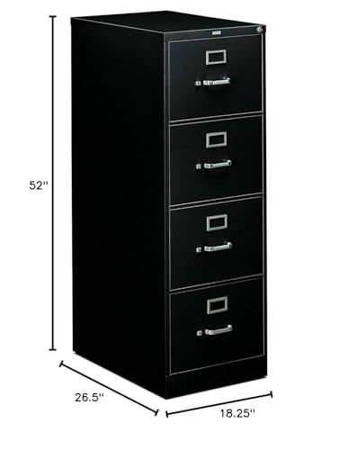 HON 310-Series 4-Drawer Legal File, Black