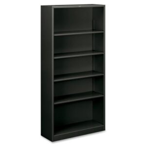 hon steel bookcases-5 shelf metal bookcase, 34-1/2"wx12-5/8"dx71"h, charcoal