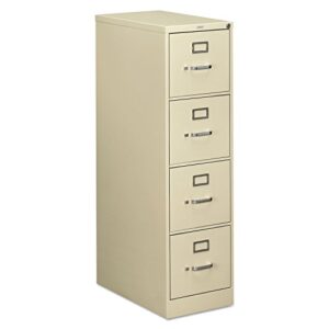 hon 510 series ltr-size 4-drawer vert. file w/lock-4-drawer letter file, vertical, 15"x25"x52", light gray