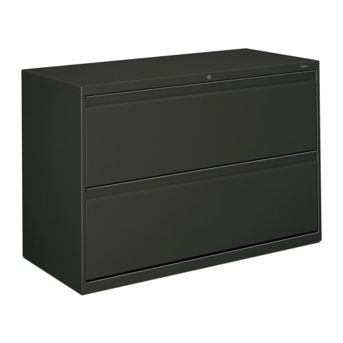 Hon 800 Series Lateral Files w/ Locks-2-Drawer, Lateral, With Lock, 42"x19-1/4"x28-3/8", Charcoal