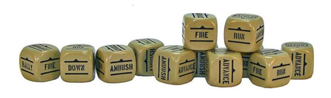 Bolt Action WWII Military Wargaming Sand Dice Pack of 12