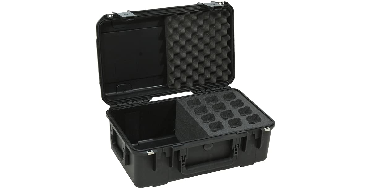 SKB Music iSeries Waterproof 12-Mic Case with Storage Compartment with PE Foam Interior