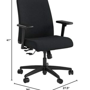 The HON Company HONIT105CU10 Ignition Task Chair, Upholstered Back, Black (Centurion)