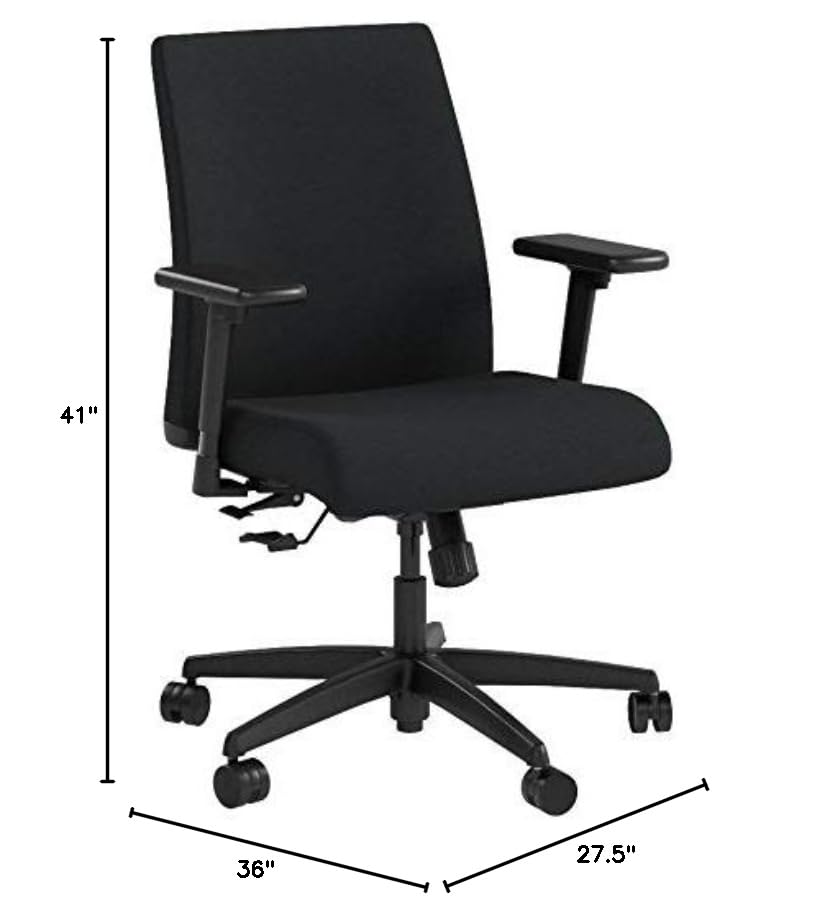 The HON Company HONIT105CU10 Ignition Task Chair, Upholstered Back, Black (Centurion)