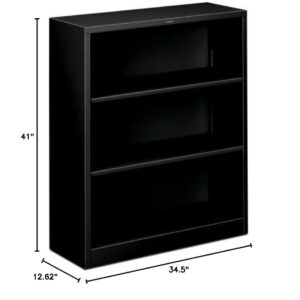 Wholesale CASE of 2 - HON Steel Bookcases-3 Shelf Metal Bookcase, 34-1/2"Wx12-5/8"Dx41"H, Black