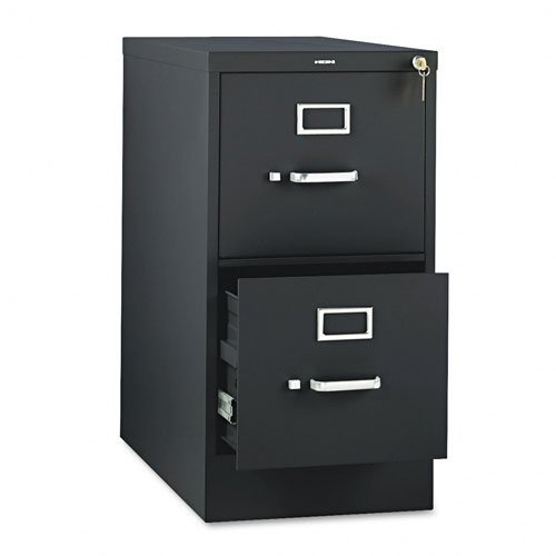 HON 310 Series Vertical Files w/Locks-2 Drawer File, Vertical, Letter, 15"x26-1/2"x29", Black