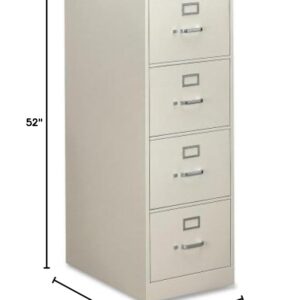 HON 310 Series Vertical Files w/Locks-4 Drawer File, Vertical,Legal,18-1/4"x26-1/2"x52",Light Gray