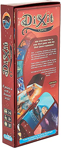 Dixit Quest Board Game - Expand Your Imagination with 84 New Cards! Creative Storytelling Game, Fun Family Game for Kids & Adults, Ages 8+, 3-6 Players, 30 Minute Playtime, Made by Libellud