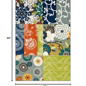 Mohawk Home New Wave Secret Garden Patchwork Printed Area Rug, 5'x8', Multicolor