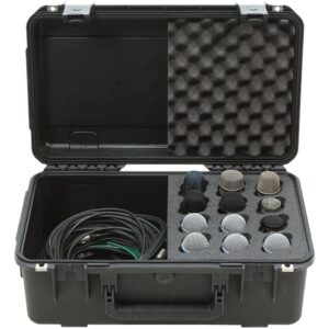 SKB Music iSeries Waterproof 12-Mic Case with Storage Compartment with PE Foam Interior