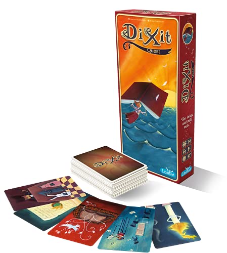 Dixit Quest Board Game - Expand Your Imagination with 84 New Cards! Creative Storytelling Game, Fun Family Game for Kids & Adults, Ages 8+, 3-6 Players, 30 Minute Playtime, Made by Libellud