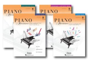 faber piano adventures level 2b learning library pack four book set - lesson, theory, performance, and technique & artistry books