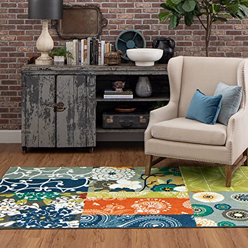 Mohawk Home New Wave Secret Garden Patchwork Printed Area Rug, 5'x8', Multicolor