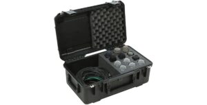 skb music iseries waterproof 12-mic case with storage compartment with pe foam interior