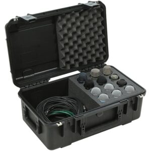 SKB Music iSeries Waterproof 12-Mic Case with Storage Compartment with PE Foam Interior