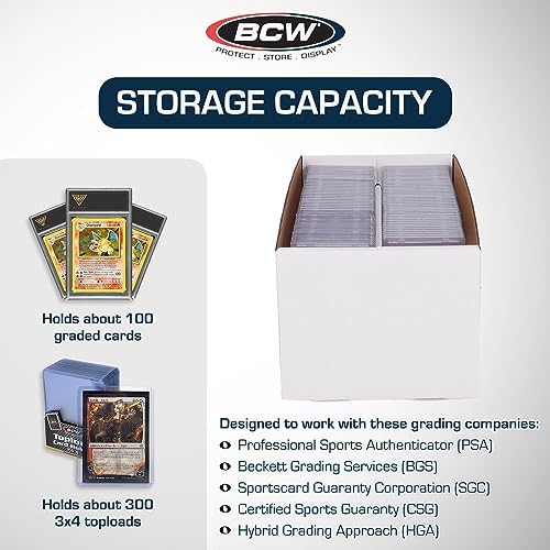 BCW 1ct Graded Shoe Box | Cardboard Card Storage Box Holds 300 3x4 Toploaders | 100 Graded Cards | PSA, BGS, SGC Compatible | Sports Card Storage Box