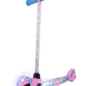 Peppa Pig Self Balancing Kick Scooter with Light Up Wheels, Extra Wide Deck, 3 Wheel Platform, Foot Activated Brake, 75 lbs Limit, Kids & Toddlers Girls or Boys, for Ages 3 and Up