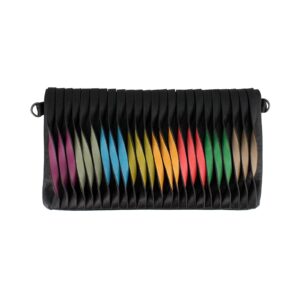 mellow world women's handbags, rainbow wristlet black multi ns